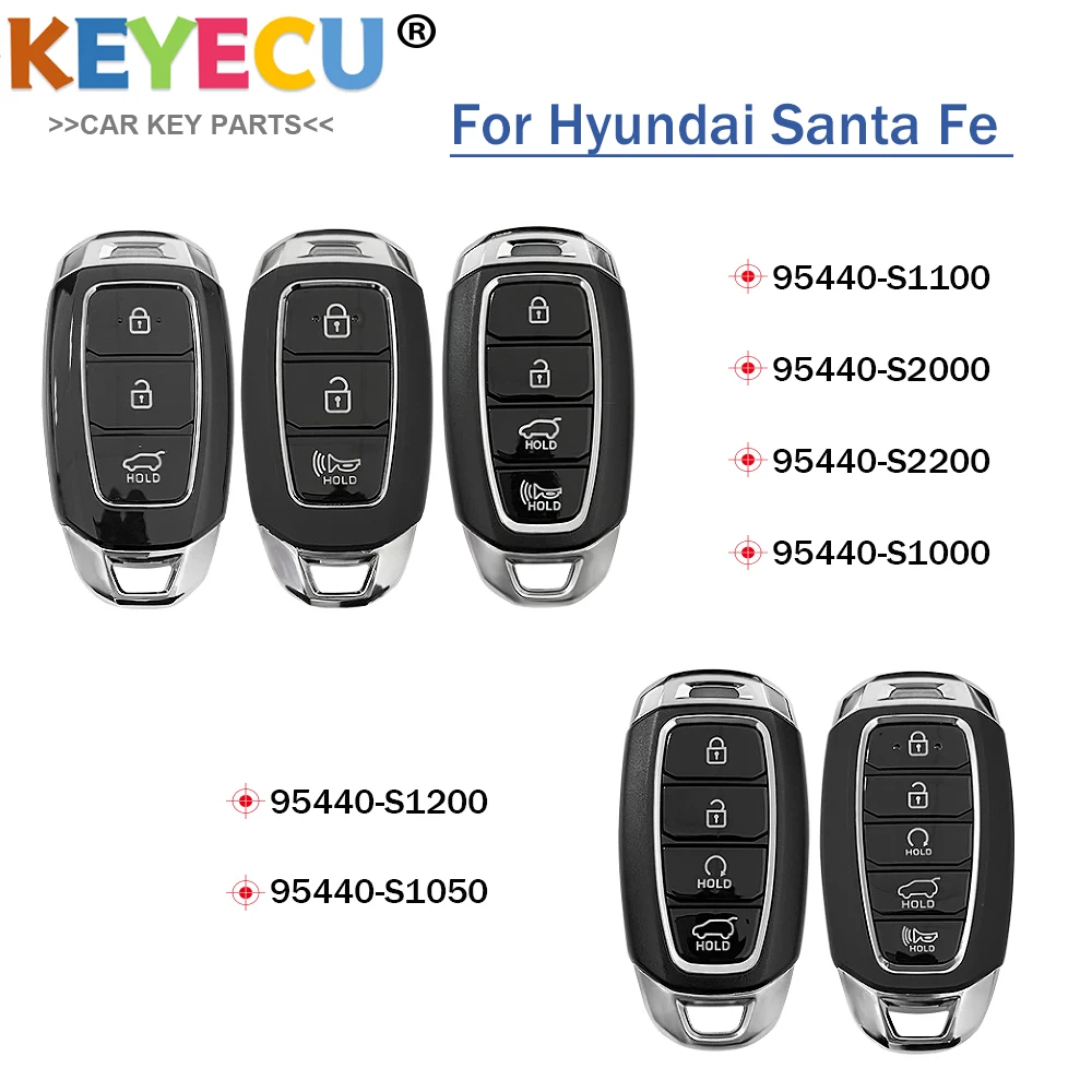 Smart Proximity Remote Key 433MHZ for Hyundai Santa Fe 2018 2019 2020 ...