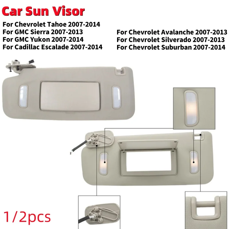 1-2pcs-Car-Sun-Windshield-Sun-Visor-Shade-with-Make-Up-Mirror-For ...