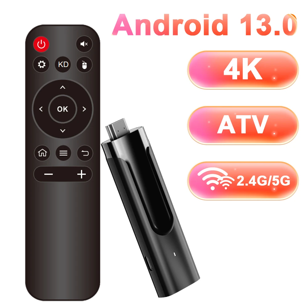 Transpeed ATV Android 13 TV Stick, Amlogic S905Y4, Dual WiFi, Quad Core, 4K, 3D, BT5.0, Media ...