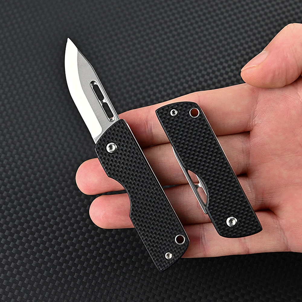 G10-Handle-D2-Steel-Keychain-Folding-Knife-Sharp-Camping-Military ...