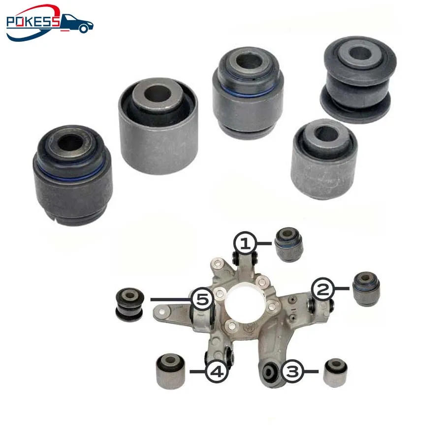 POKESS-5pcs-Set-Suspension-Control-Arm-Bushing-Rear-Lower-Inner-For ...