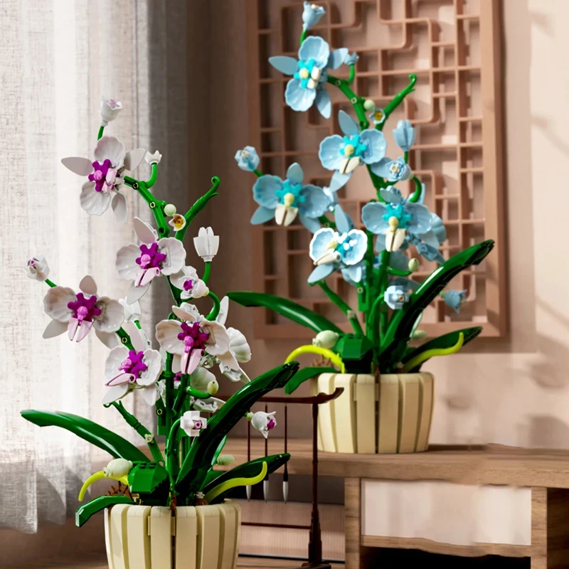 1192PCS-Orchid-Building-Blocks-Orchid-Eternal-Flowers-Bouquet-Model ...