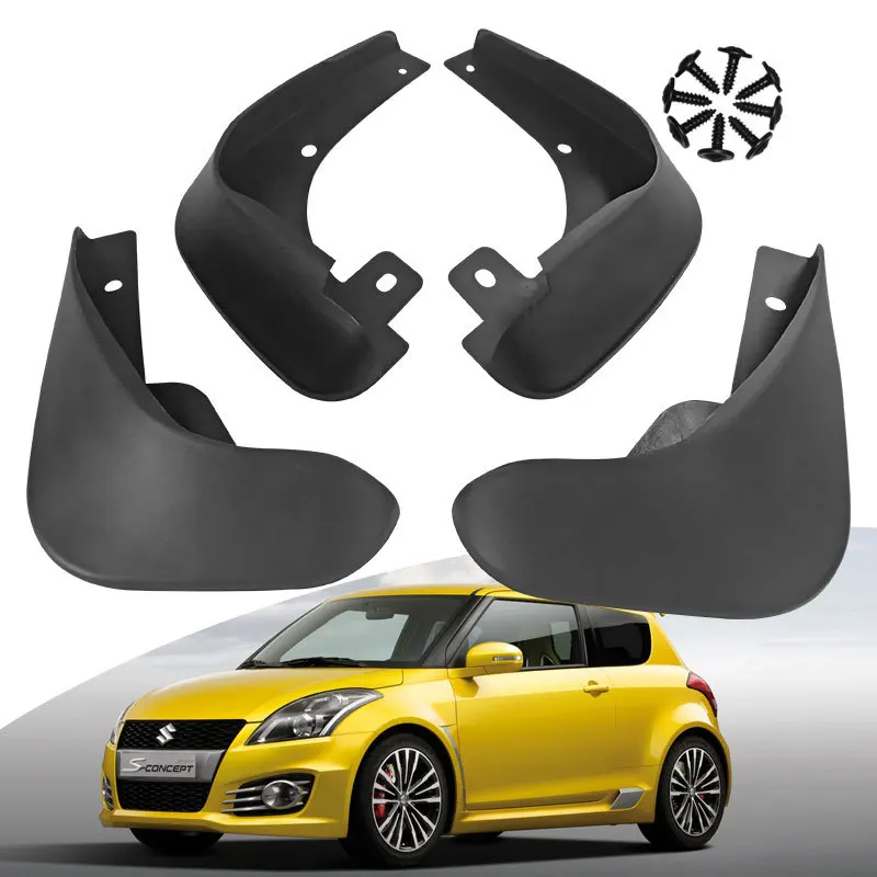 Para lamas dianteiro e traseiro para Suzuki Swift, Splash Guards, Lama ...