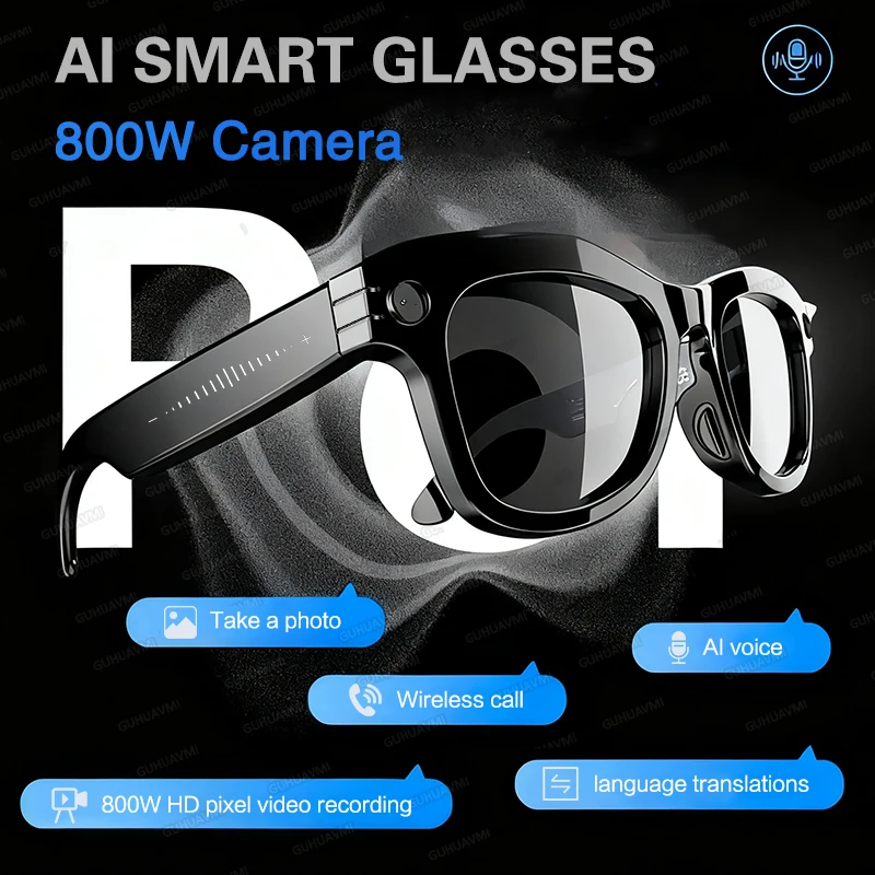 2025 AI Smart Glasses with Camera Sunglasses Mini Camera Video Recorder ...