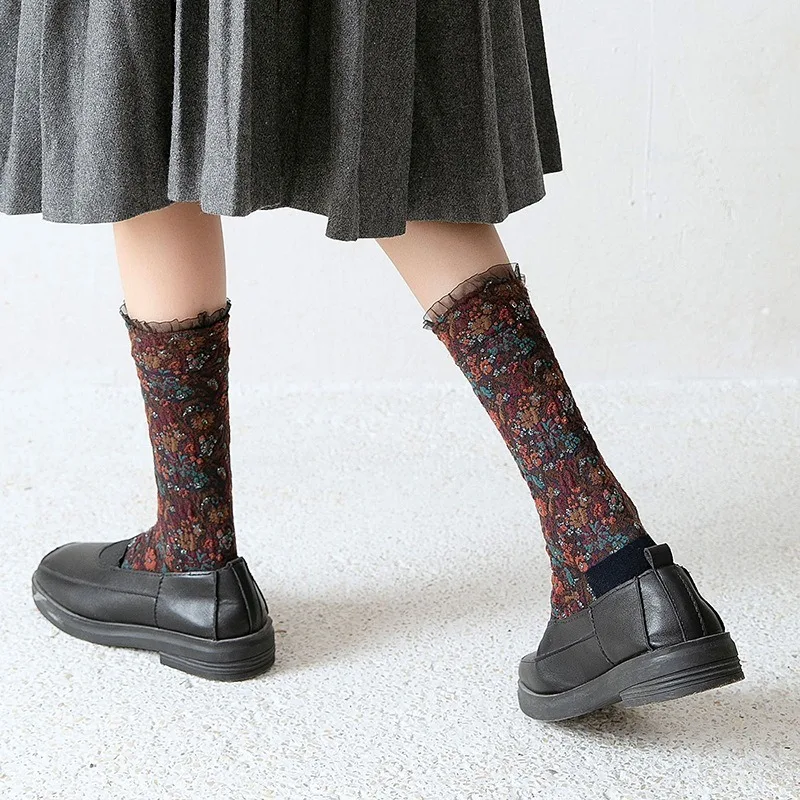 Japanese Kawaii Lacework Ruffle Socks Ethnic Harajuku Vintage ...