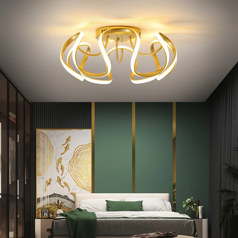 New-LED-Ceiling-Chandelier-White-Black-Gold-For-Living-Room-Bedroom ...