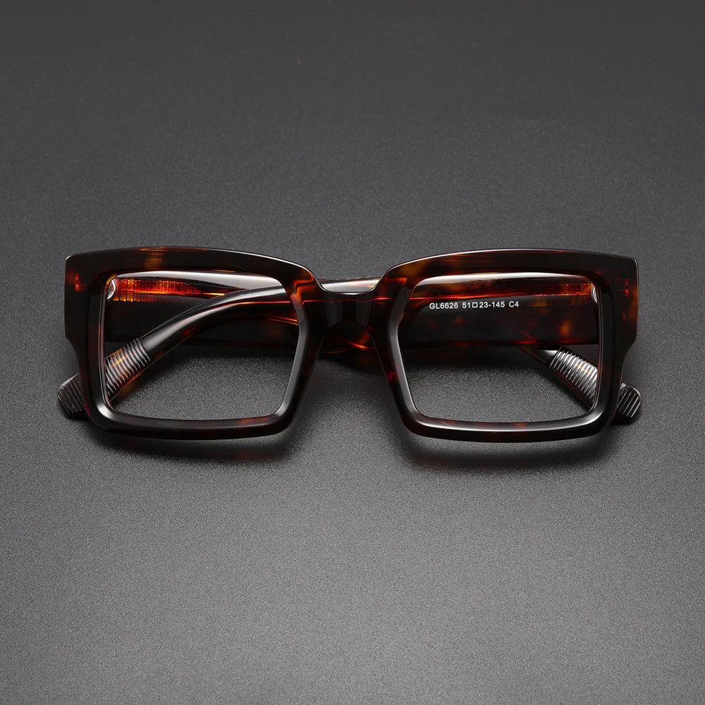 Retro Glasses Men Trends Acetate Frame Square Men's Eyeglasses Frames ...