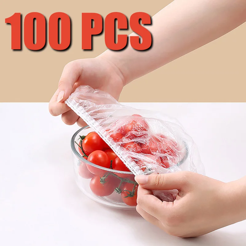 100pcs-Disposable-Food-Cover-Plastic-Wrap-Elastic-Food-Lids-For-Fruit ...