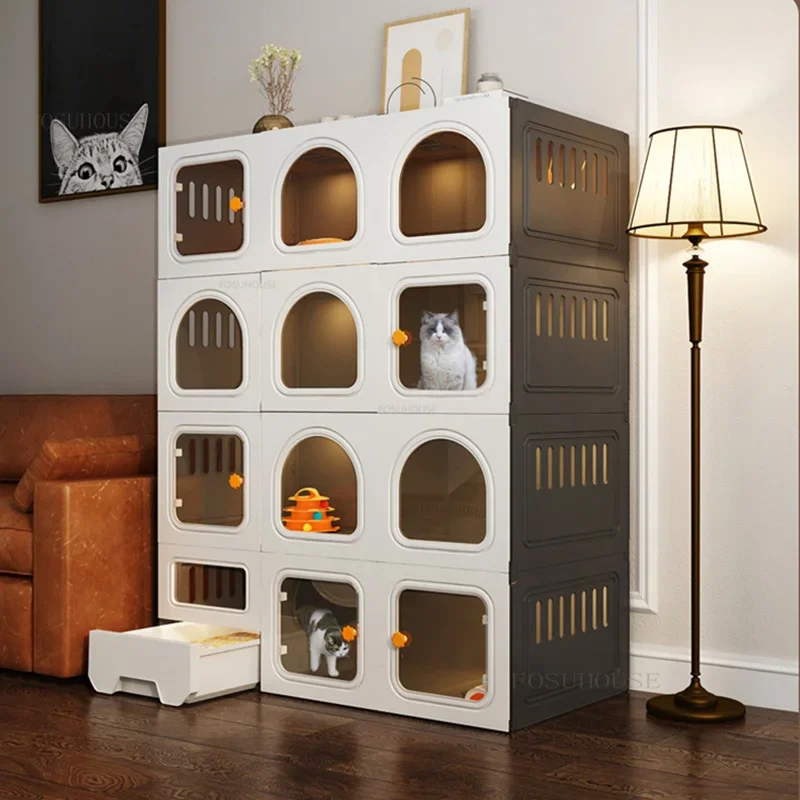 Luxury-Cat-Villa-Cat-Cages-Home-Indoor-Cat-Litter-Box-with-Toilet-Super ...