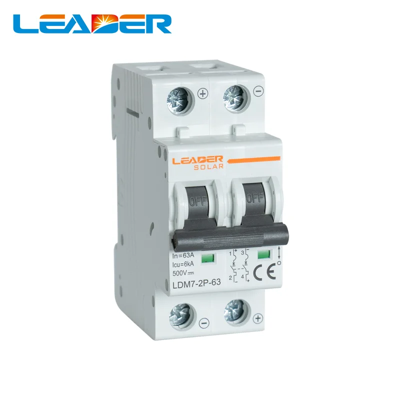 LEADER Breaker 2P DC MCB 500V Solar Mini Circuit Breaker 3A 6A 10A 16A ...