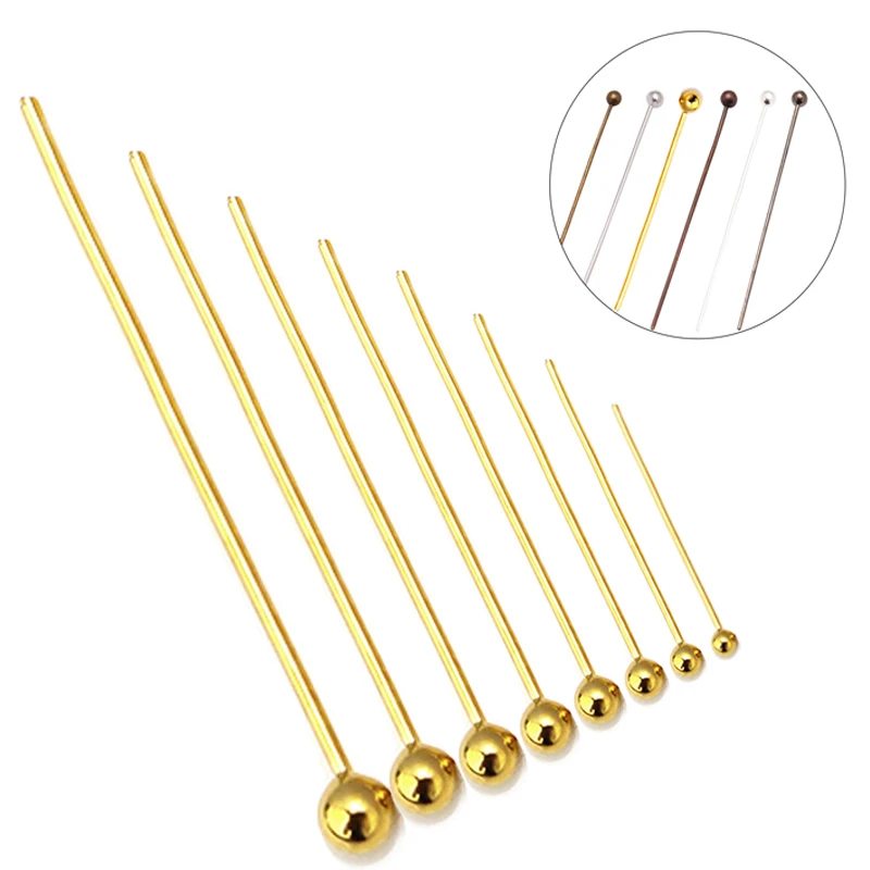 100 200pcs/lot Copper Ball Head Pins Silver Color Metal Ball Head Pin ...