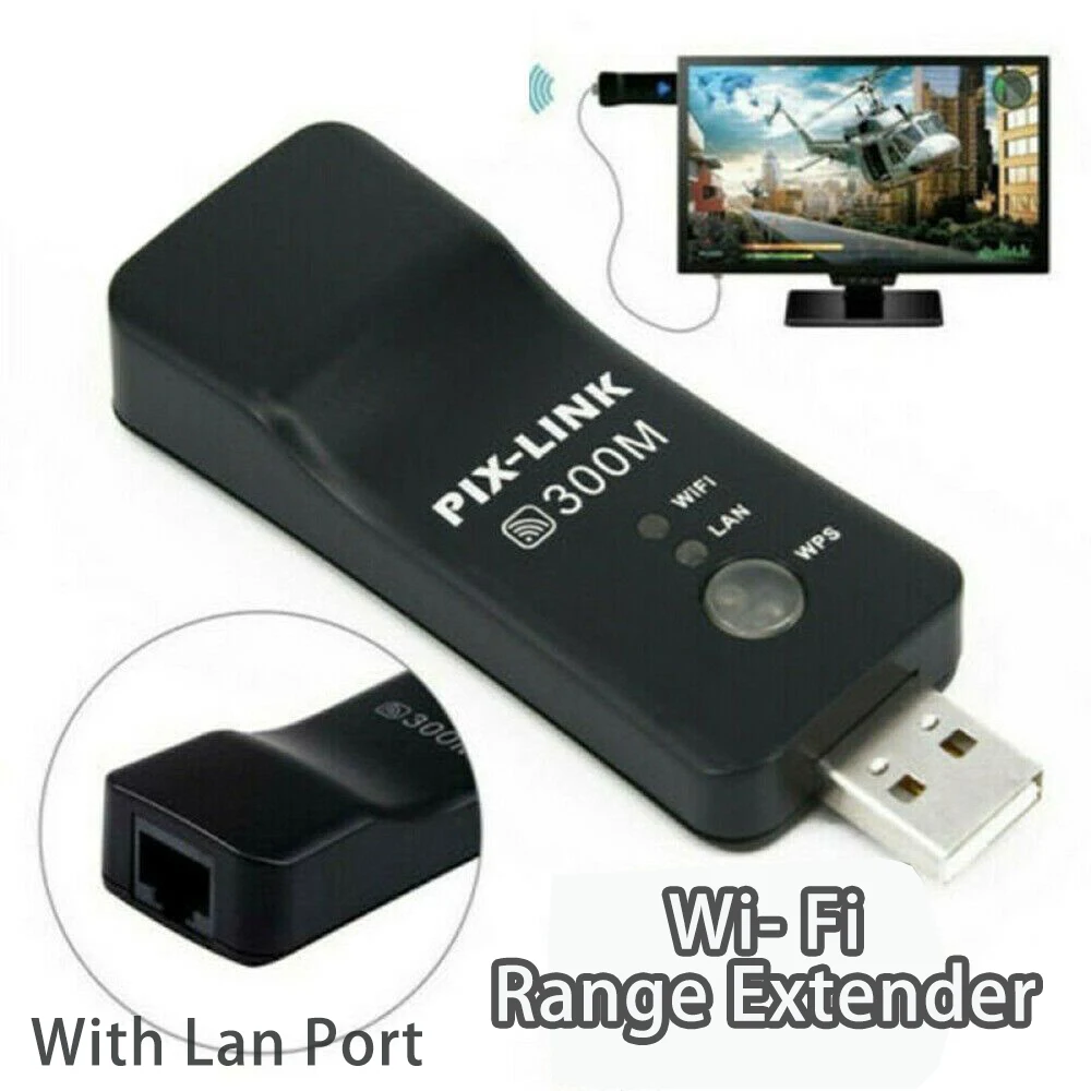 USB Network Repeater 300M Wireless Signal Amplifier Extender LAN ...