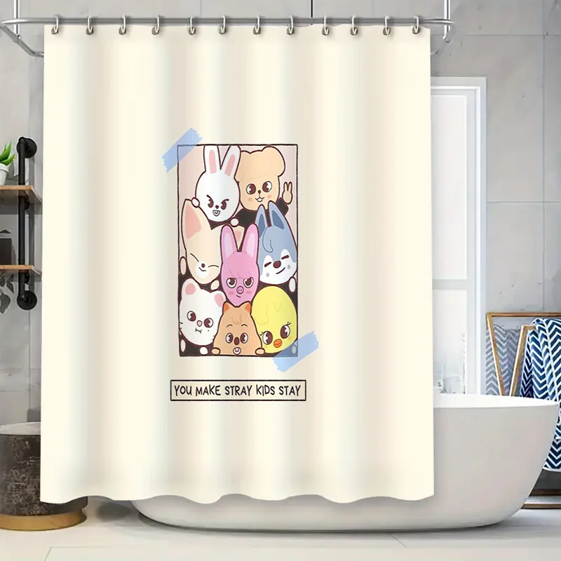 Korean Pop Boy Group Shower Curtain BTs Kpop Decor Aesthetic Room Decor ...