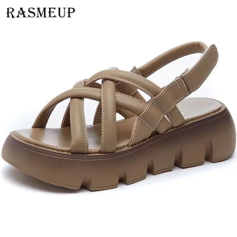 Rasmeup Ladies Large Size Sandals New Summer Fashion Thick Sole Women ...