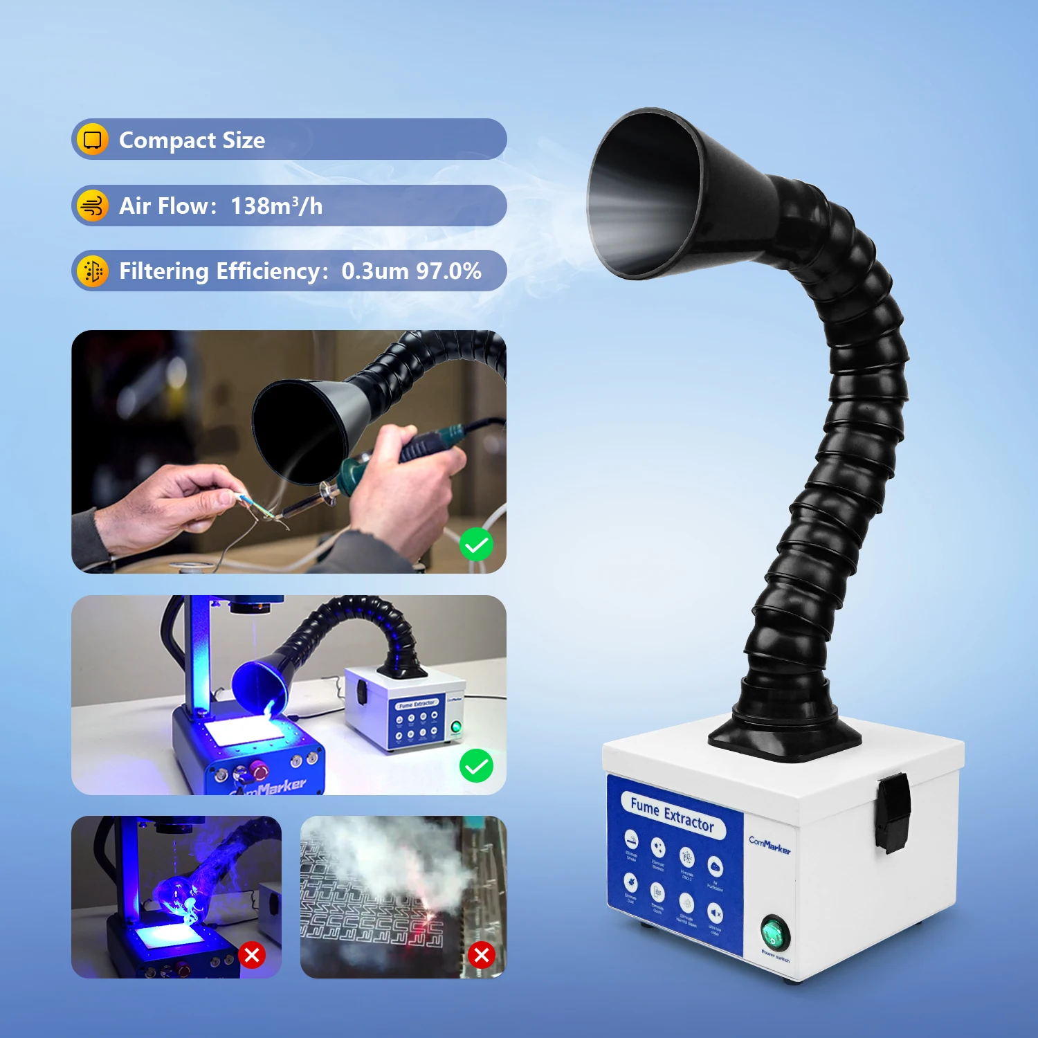 ComMarker-Mini-Fume-Extractor-for-laser-Smoke-Absorber-Air-Purify-for ...