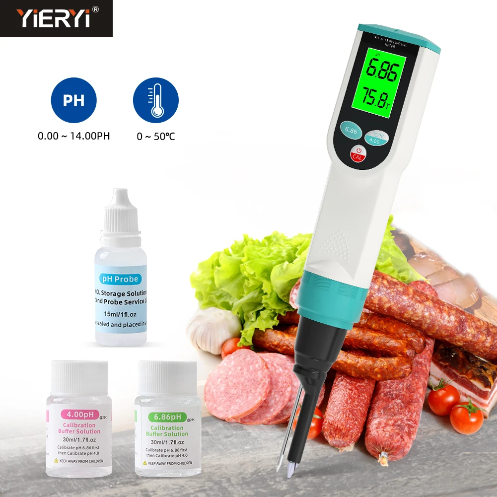 Digital-Food-PH-Meter-with-KCL-Kit-0-01-Resolution-High-Accuracy-Sensor ...