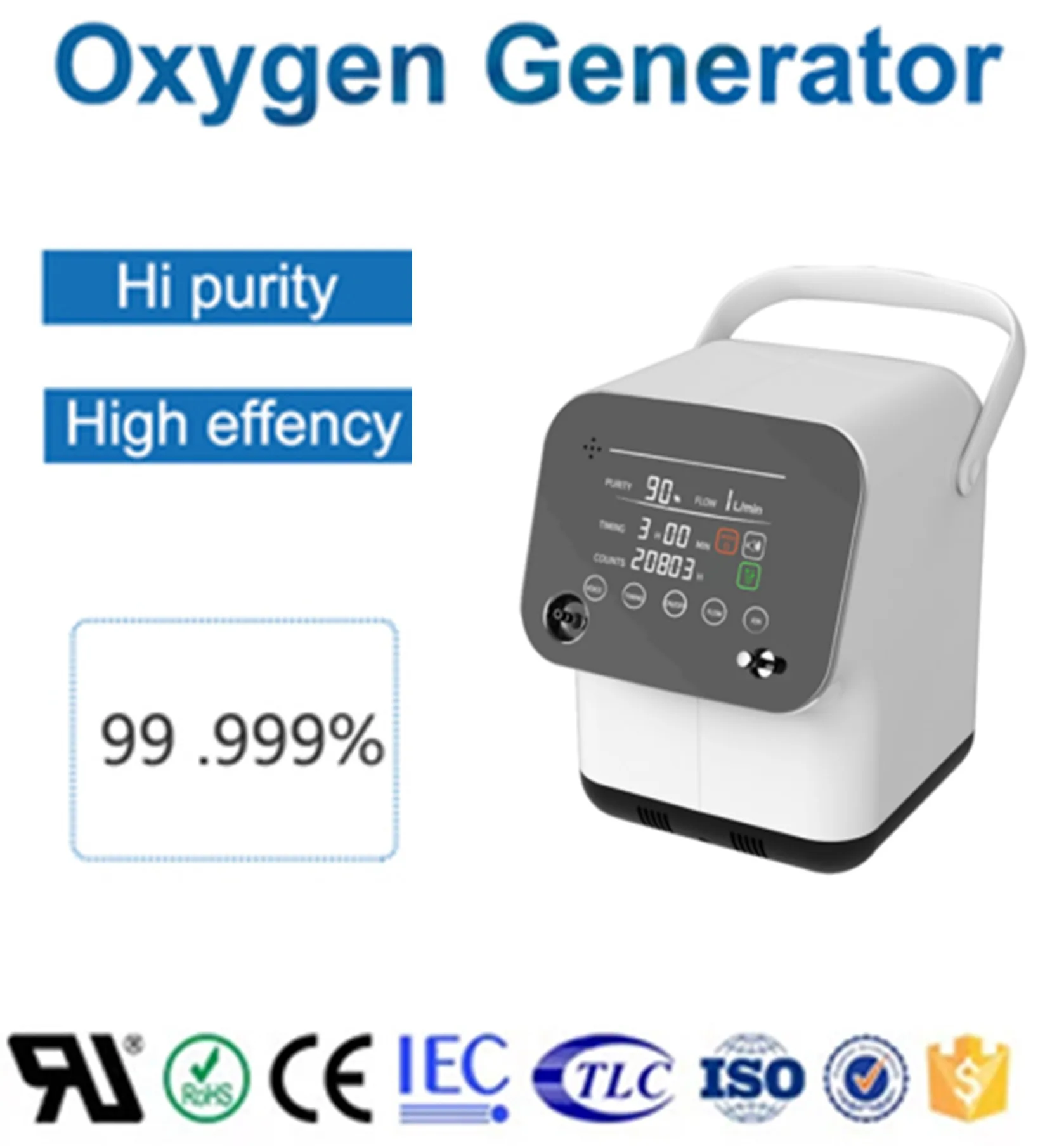 COXTOD 1L-7L Portable Oxygen Concentrator Machine O2 Respirator Household Oxygen Generator