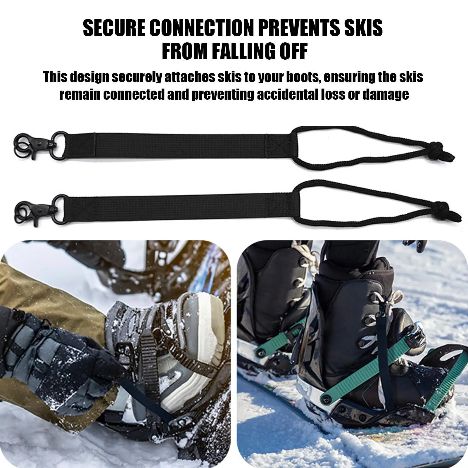 2pcs Ski Snowboard Leashes Safety Cord with Buckle Replacement Anti ...