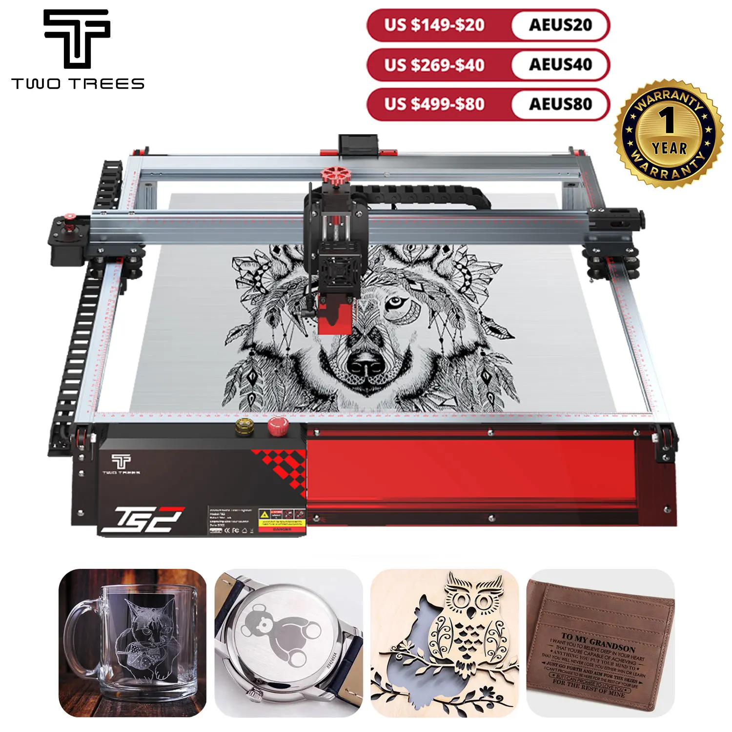 TwoTrees-TS2-Powerful-Laser-80W-Laser-Engraver-with-WiFi-Offline ...
