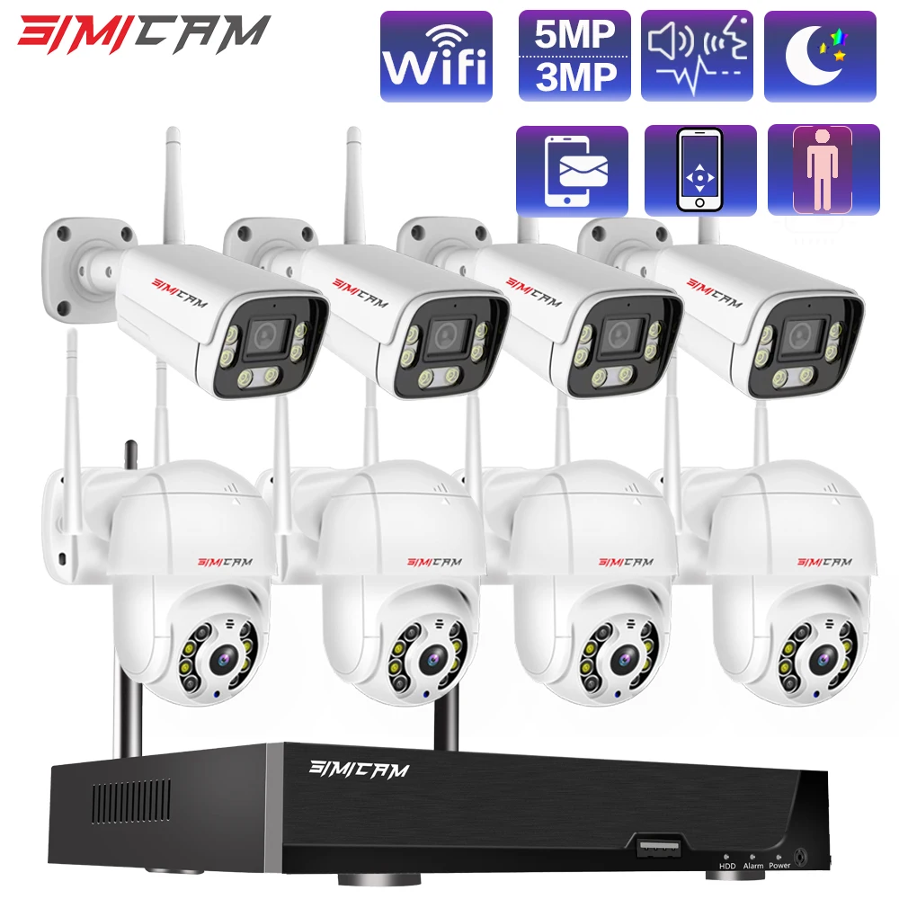 Simicam 5mp Ptz Wireless Video Surveillance Kit Two Way Audio Wifi Ip ...