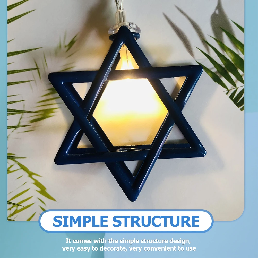 20 Led 1.65 Meters Hanukkah Star Of David String Light Powered Festival ...