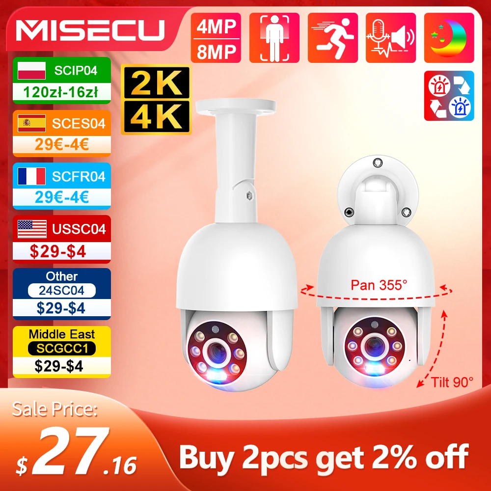 MISECU-4MP-UHD-8MP-4K-POE-PTZ-Dome-CCTV-telecamera-di-sicurezza-di ...