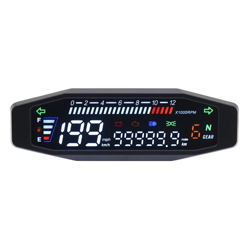 Newest-Universal-Motorcycle-Speedometer-Digital-Meter-LED-Tachometer ...