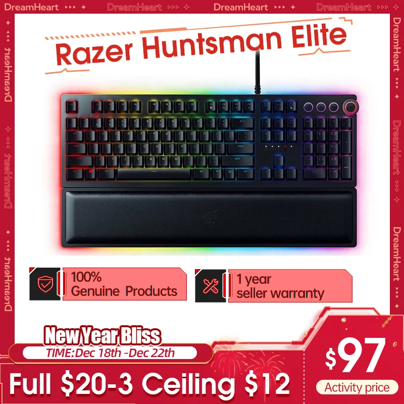 Razer-HUNTSMAN-ELITE-Mechanical-Gaming-Keyboard-Green-Switches-Tactile ...