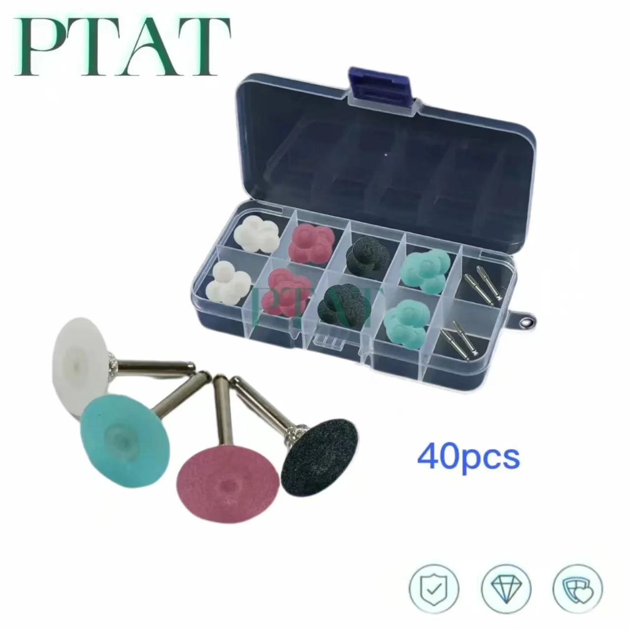40pcs-Dental-Polishing-Stem-Discs-Composite-Finishing-Disc-4pcs-Mandrel-Dental-Materials ...