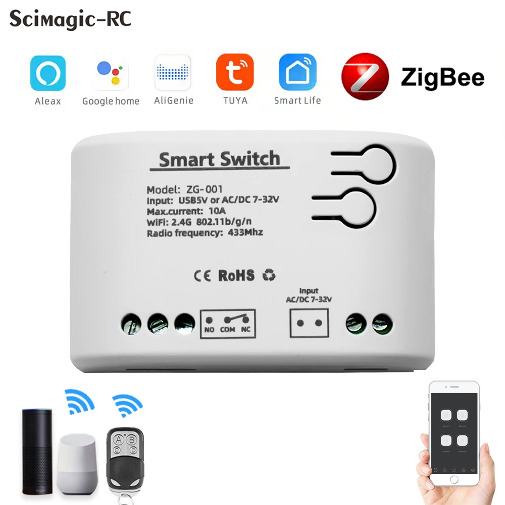 Zigbee-Relay-Module-1-Channel-85-250v-Inching-Switch-Tuya-Smart-Life ...