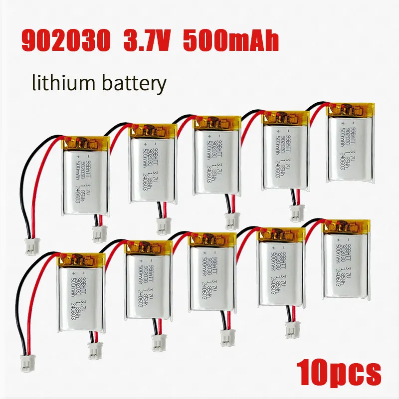 10pcs 3.7V 500mAh Lithium Battery 902030 092030 102030 Lipo Polymer ...