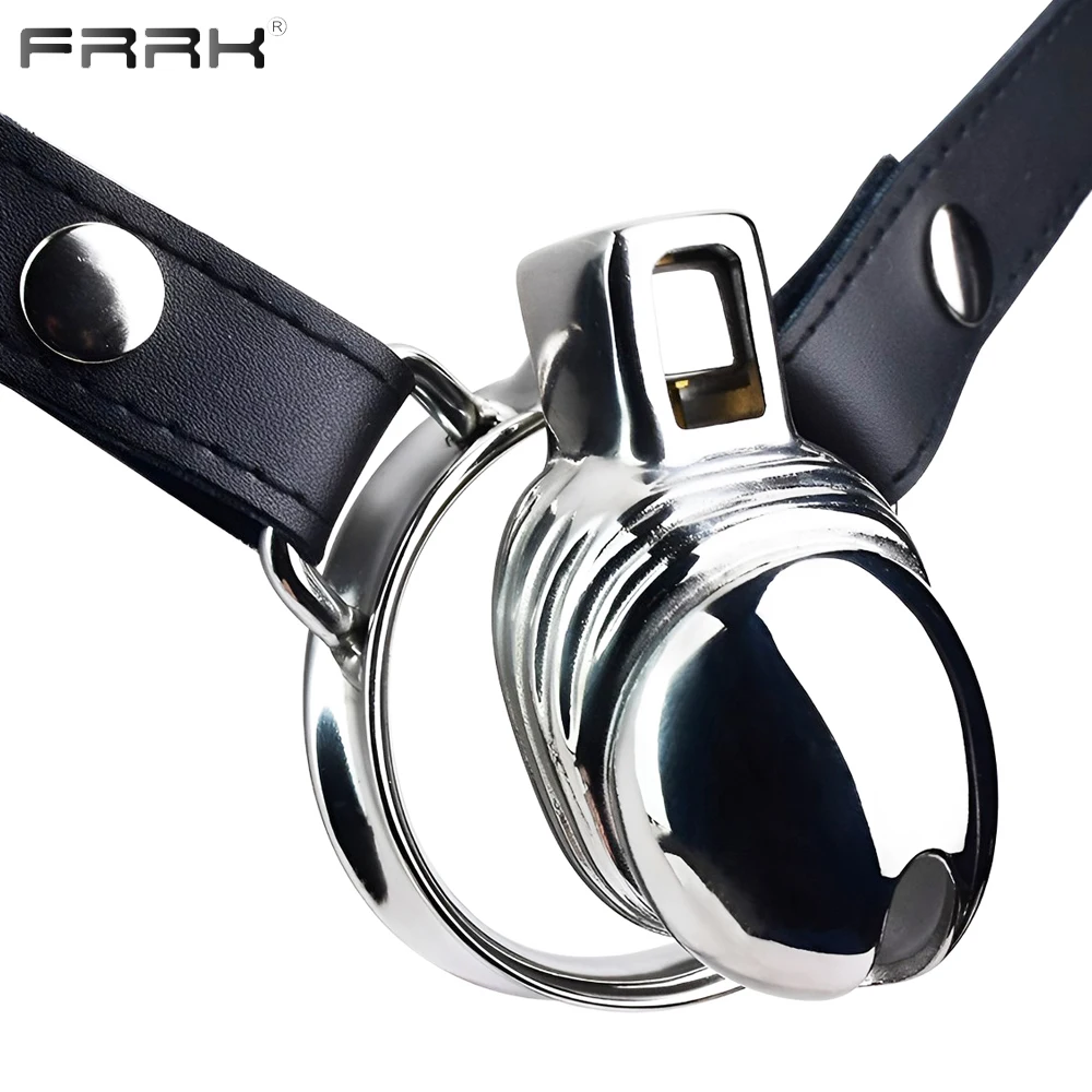 FRRK-Realistic-Penis-Chastity-Belt-Stainless-Steel-Cock-Cage-Metal-Cockrings-for-Men-BDSM-Adults ...