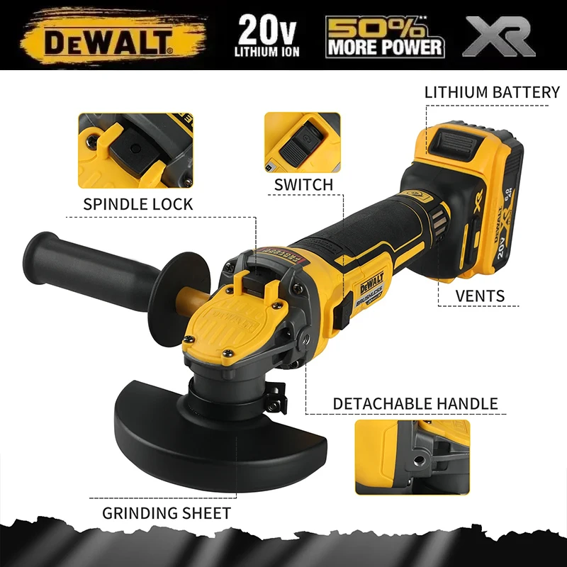 DEWALT DCG409 125mm Flat Head Angle Grinder Bare Machine Tool Cutting ...