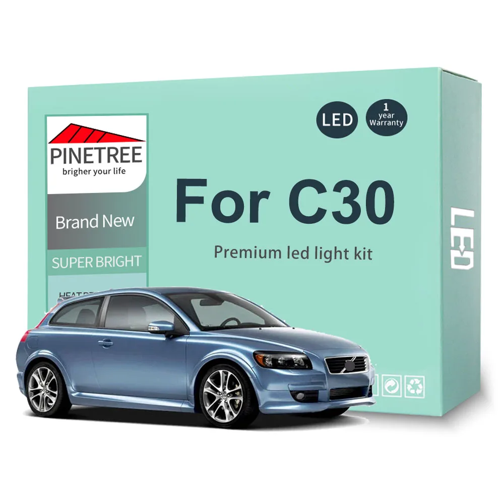 17Pc Led Interior Light Kit For Volvo C30 2007-2013 LED Dome Map ...
