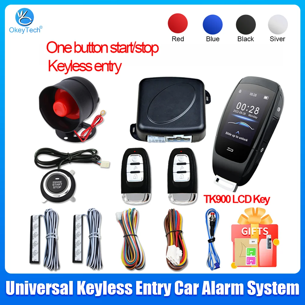 OkeyTech-Universal-Keyless-Entry-Car-Alarm-System-Start-Stop-Button ...
