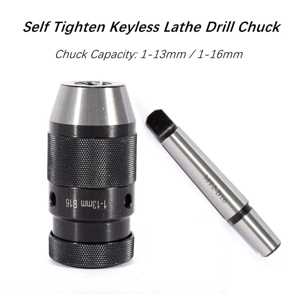 Steel Self Tighten Keyless Lathe Drill Chuck Arbor Live Center Chuck ...