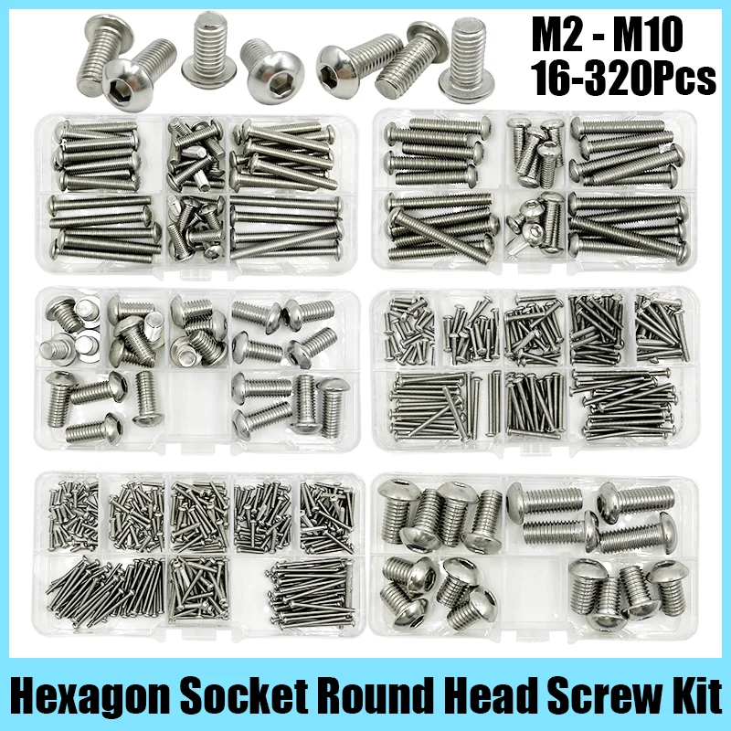 M2 M2.5 M3 M4 M5 M6 M8 M10 Hex Socket Screw A2-70 304 Stainless Steel ...