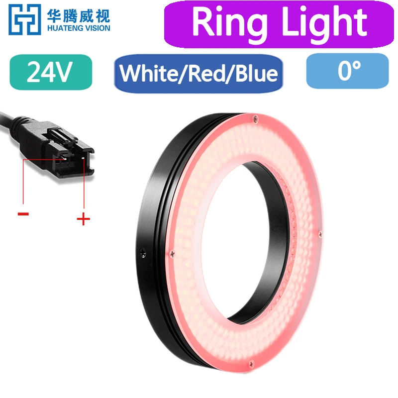 Machine-Vision-Ring-Light-White-Red-Blue-Green-IR850nm-LED-0-Angle ...