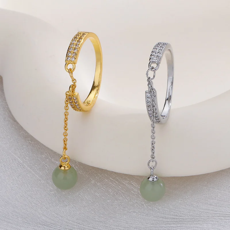 Adjustable Chain Ring | Jade Rings Women | Jade Ring Finger | Jade Gold ...