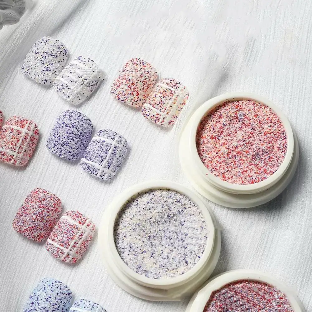 1Set Nail Art Tweed Powders Glitter Shiny Effect Manicure Tweed Powders ...