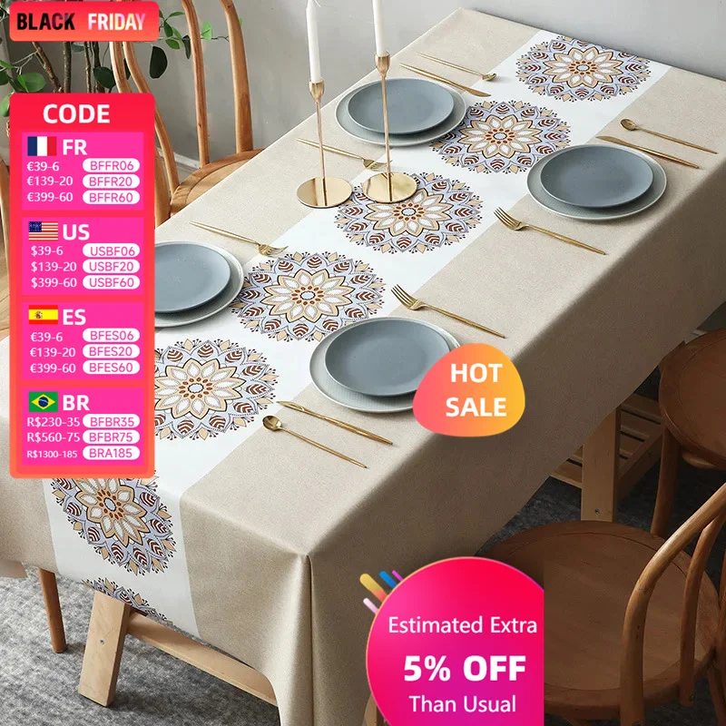 Nordic-Table-Cloth-Waterproof-and-Oil-proof-PVC-Table-Mat-Hotel ...