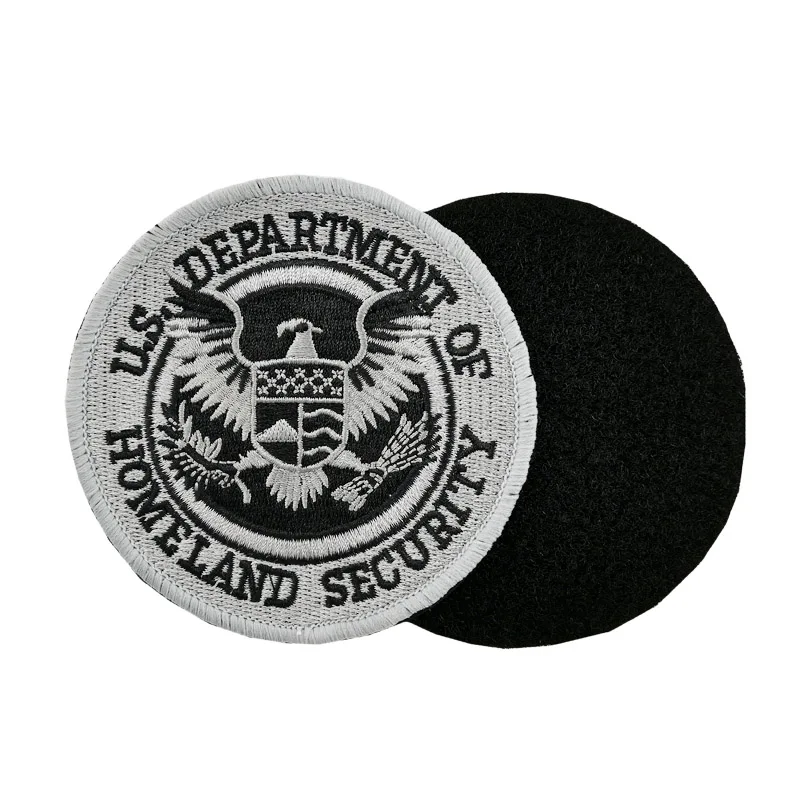 HOOK/LOOP DIY Stickers Dept of Homeland Security 3.5" black and gray ...