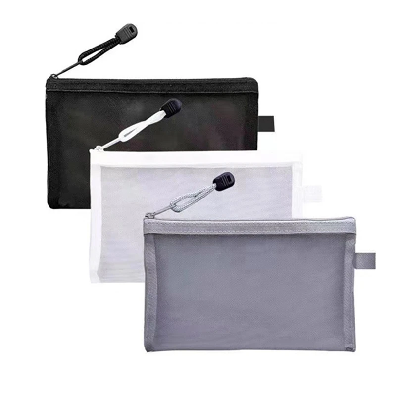 A4-Zipper-Storage-Bag-File-Bag-Transparent-Mesh-Nylon-Mesh-Zipper-Bag ...