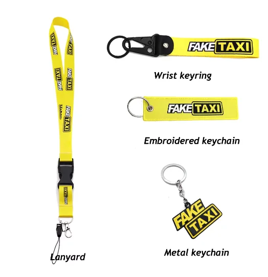 Jdm-Car-Keychain-Long-Lanyard-Keyring-Yellow-Fake-Taxi-For-Bmw-Mercedes ...
