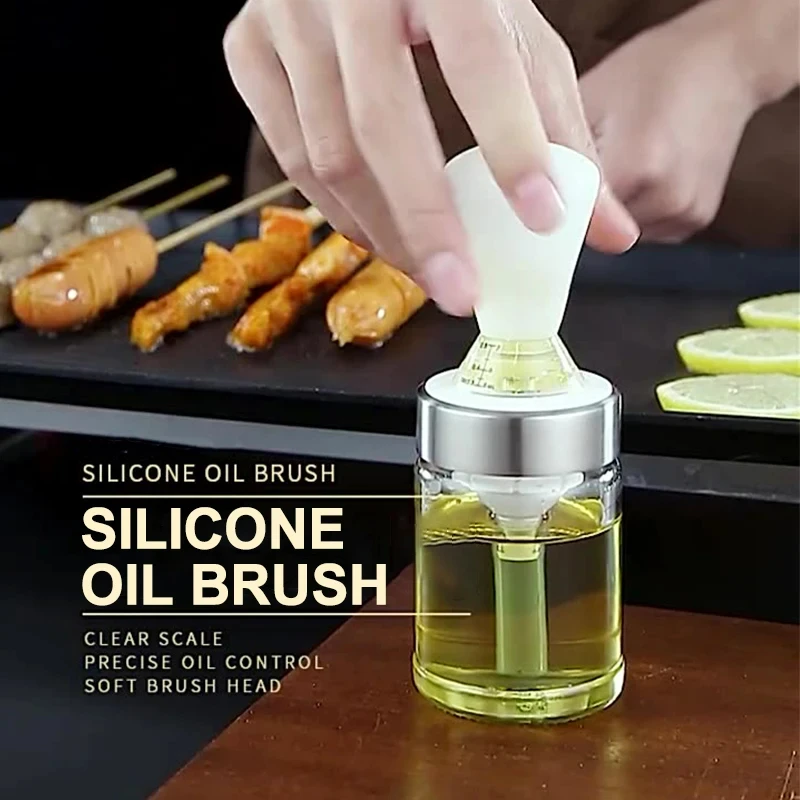 Kitchen-Silicone-Oil-Bottle-Oil-Brush-Baking-Barbecue-Grill-Oil-Brush ...