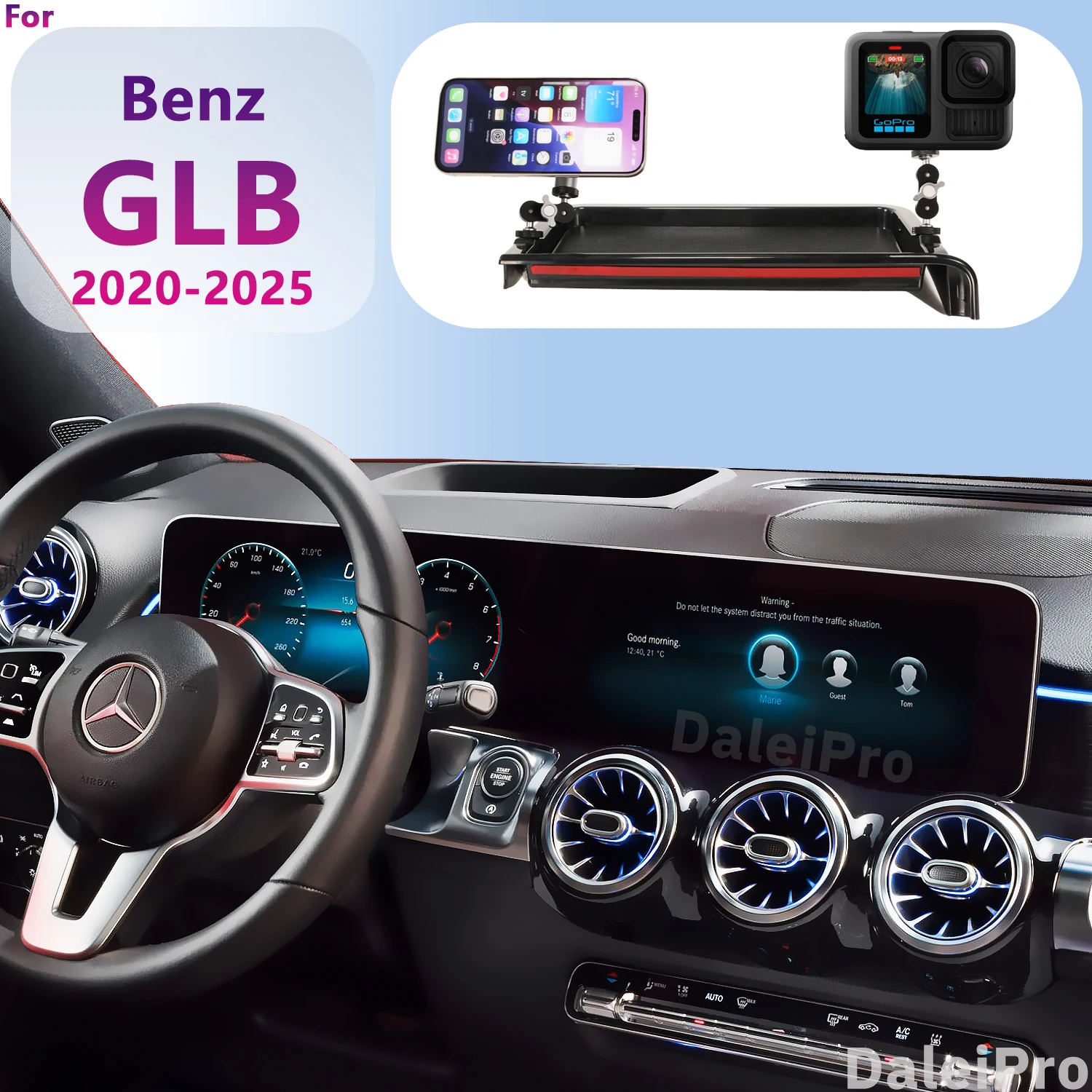 For Mercedes-Benz GLB 2020-2023 2024 2025 Car Multifunctional Storage ...