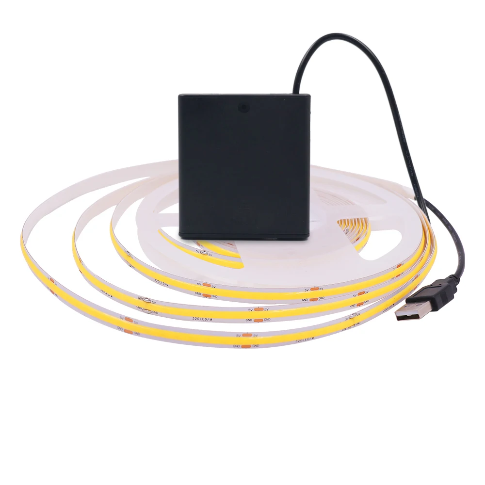 5V-COB-LED-Strip-Light-Battery-USB-Power-High-Density-Linear-Lighting ...