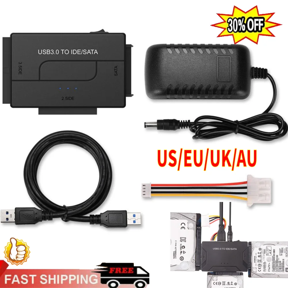 USB3.0 3in1 Hard Disk Adapter USB3.0 To SATA/IDE Easy Drive Line For ...