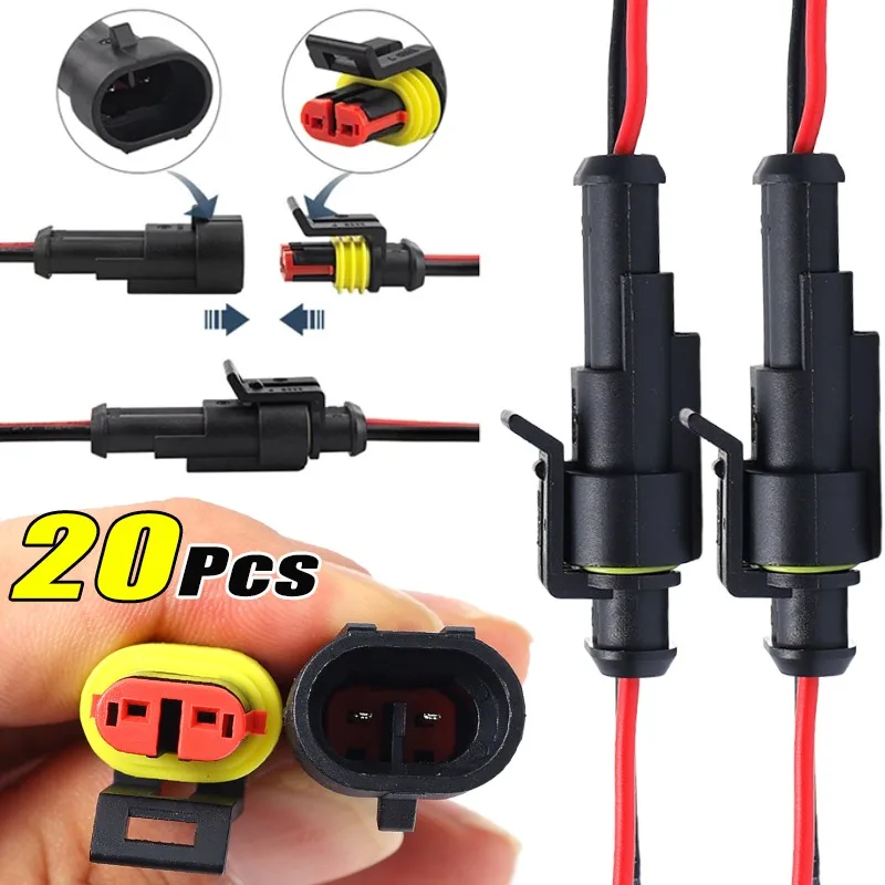 2P Cars Waterproof Connector Wire Electrical Connectors Cable Wires ...