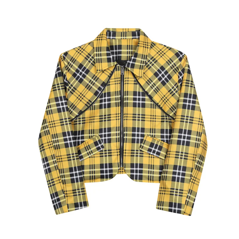 Yellow Plaid Blazer For Men